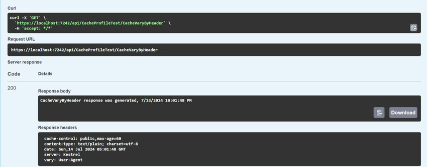 Response Caching with Cache Profiles in .NET Core 8